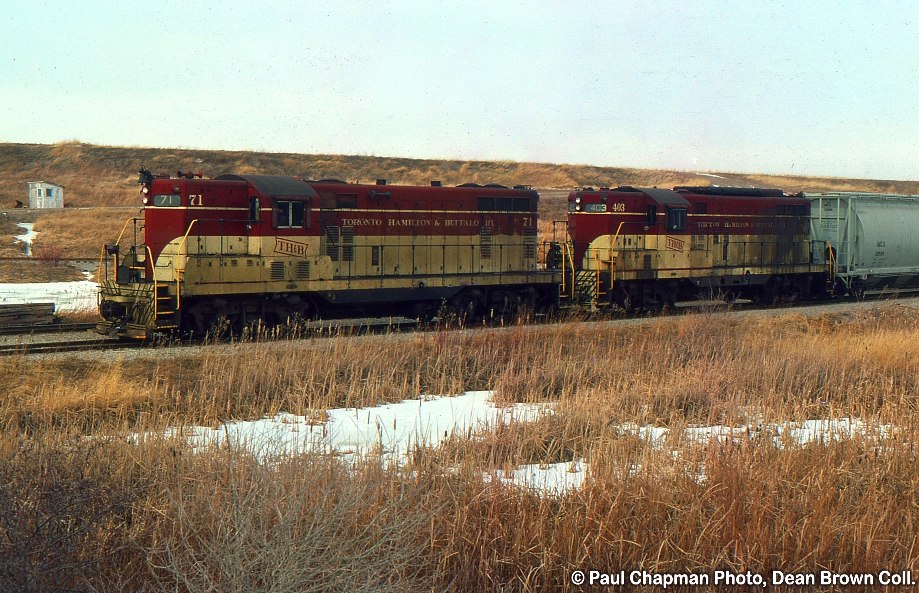 Railpictures.ca - Paul Chapman Photo, Dean Brown Coll. Photo: TH&B GP7 71 and TH&B GP9 403 at ...