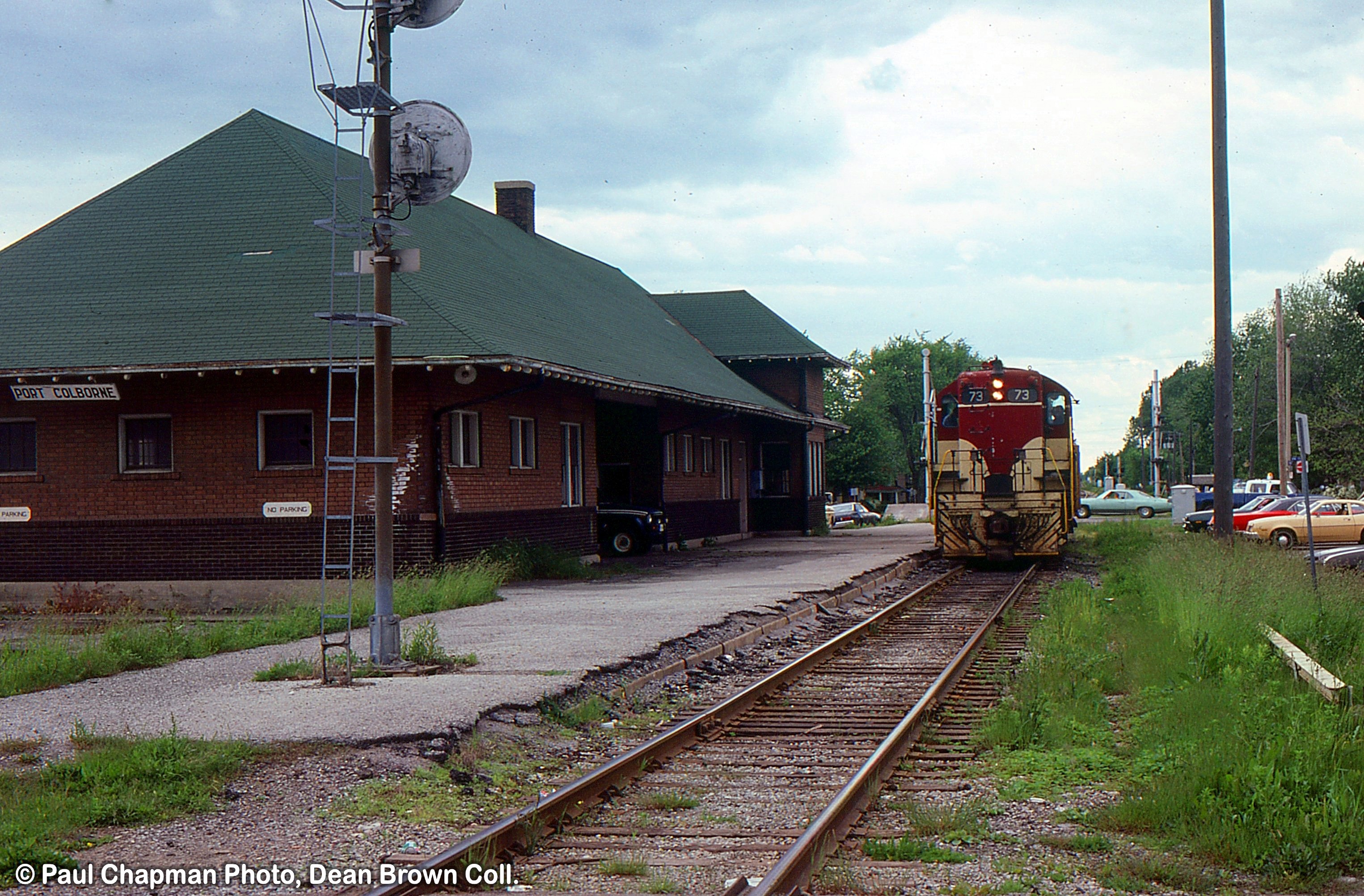 Railpictures.ca - Paul Chapman Photo, Dean Brown Coll. Photo: TH&B GP7 73 approaching Port ...