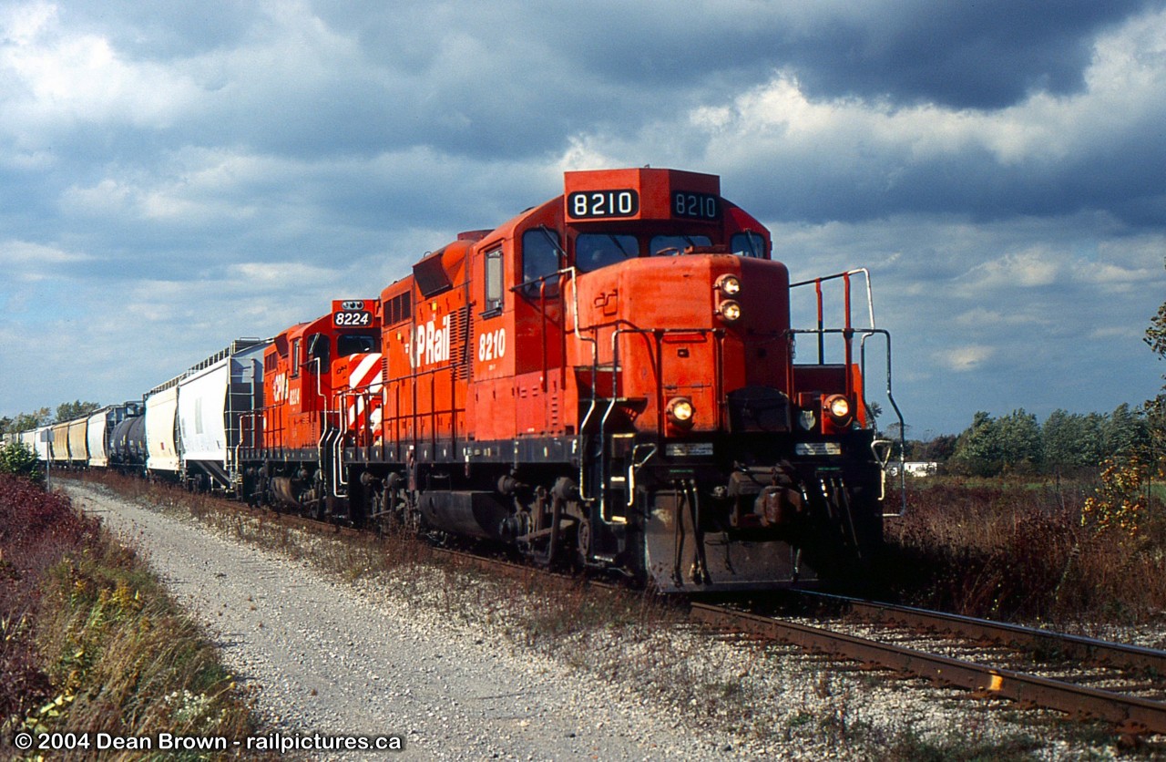 Railpictures.ca - Dean Brown Photo: CP GP9u 8210 and CP GP9u 8224 are heading southbound around ...