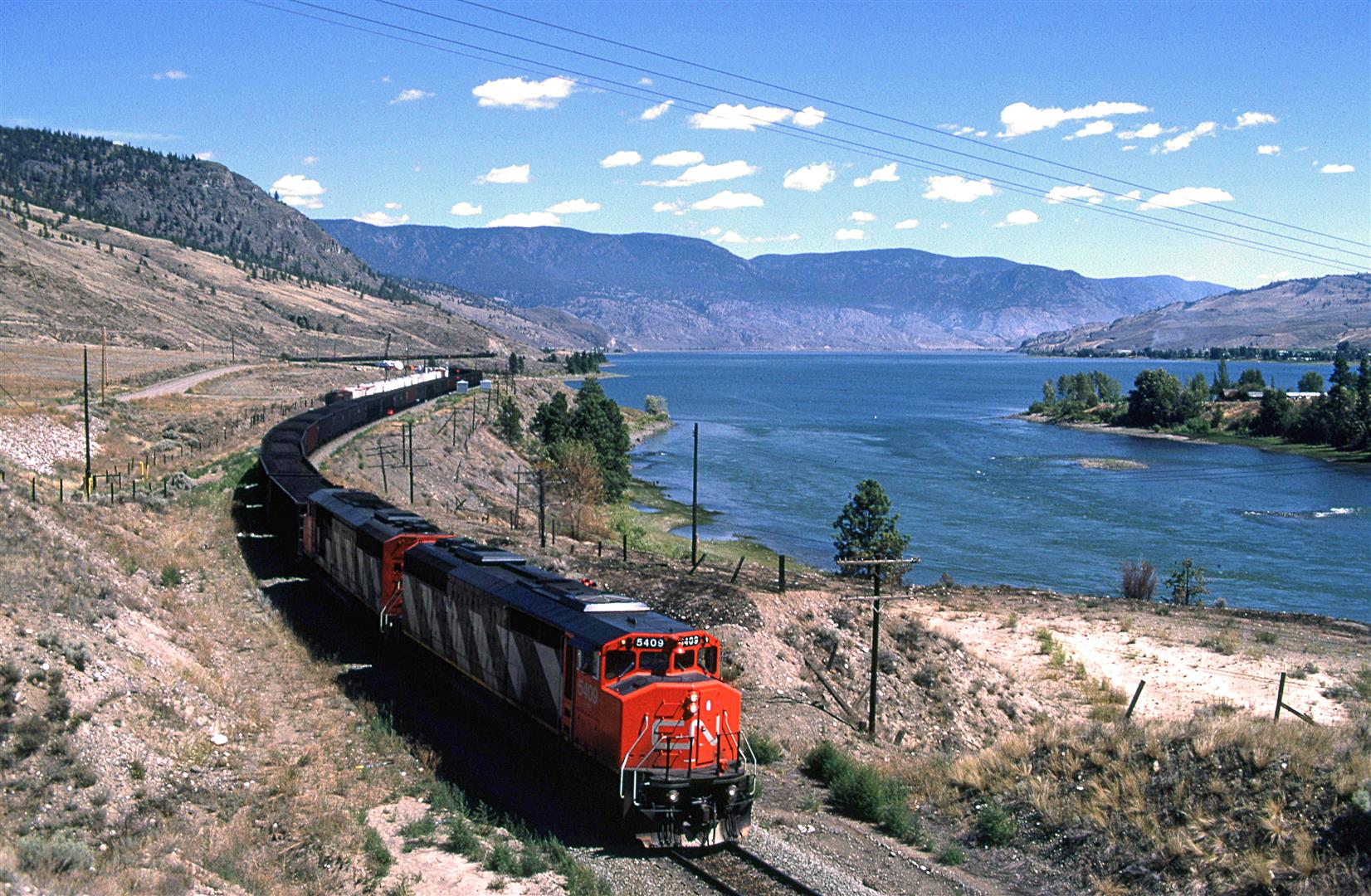 Railpictures.ca - Janice Waldron Photo: Typically, two big engines were ...
