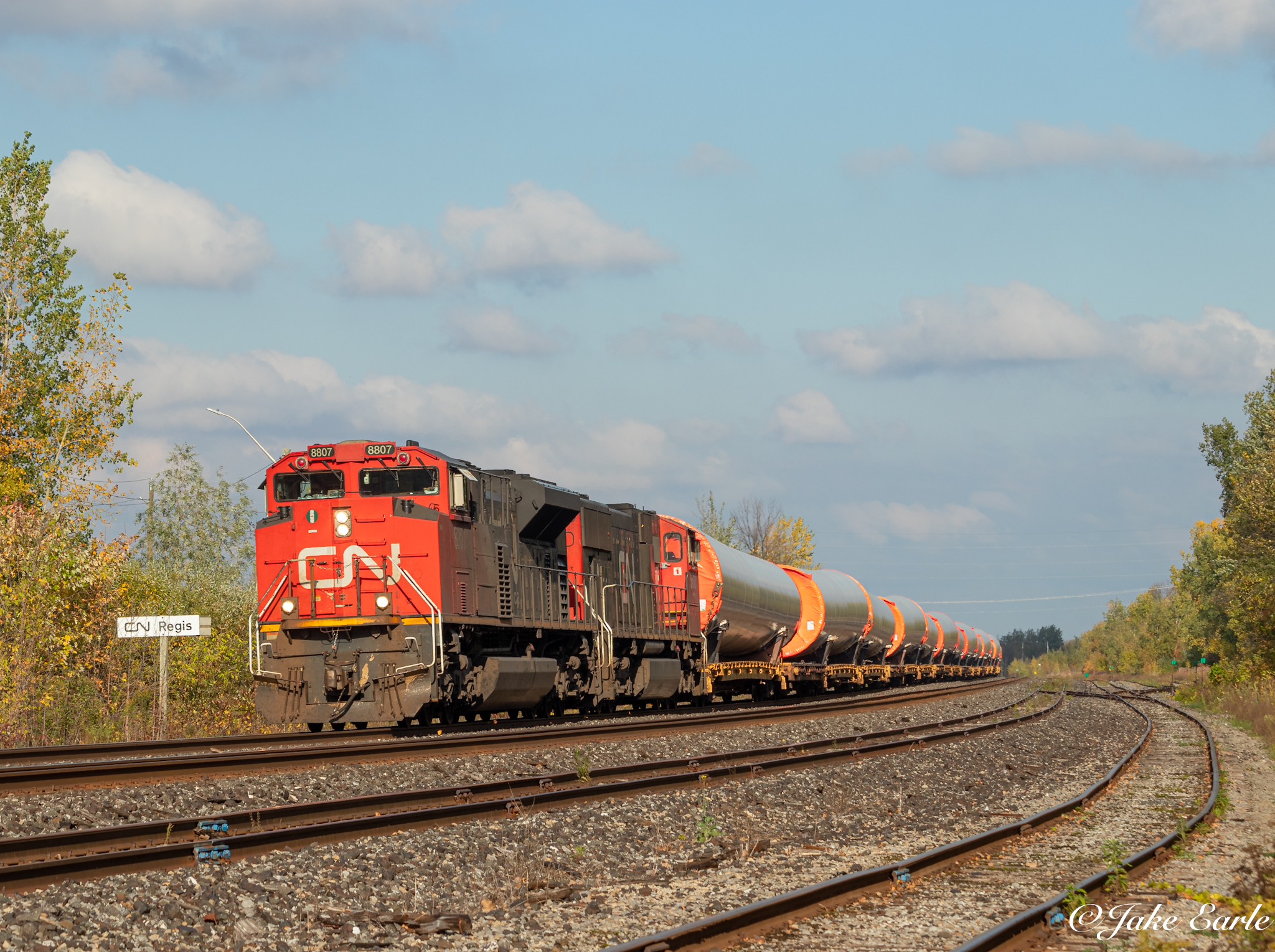 Railpictures.ca - Jake Earle Photo: CN X319 comes by the station sign ...