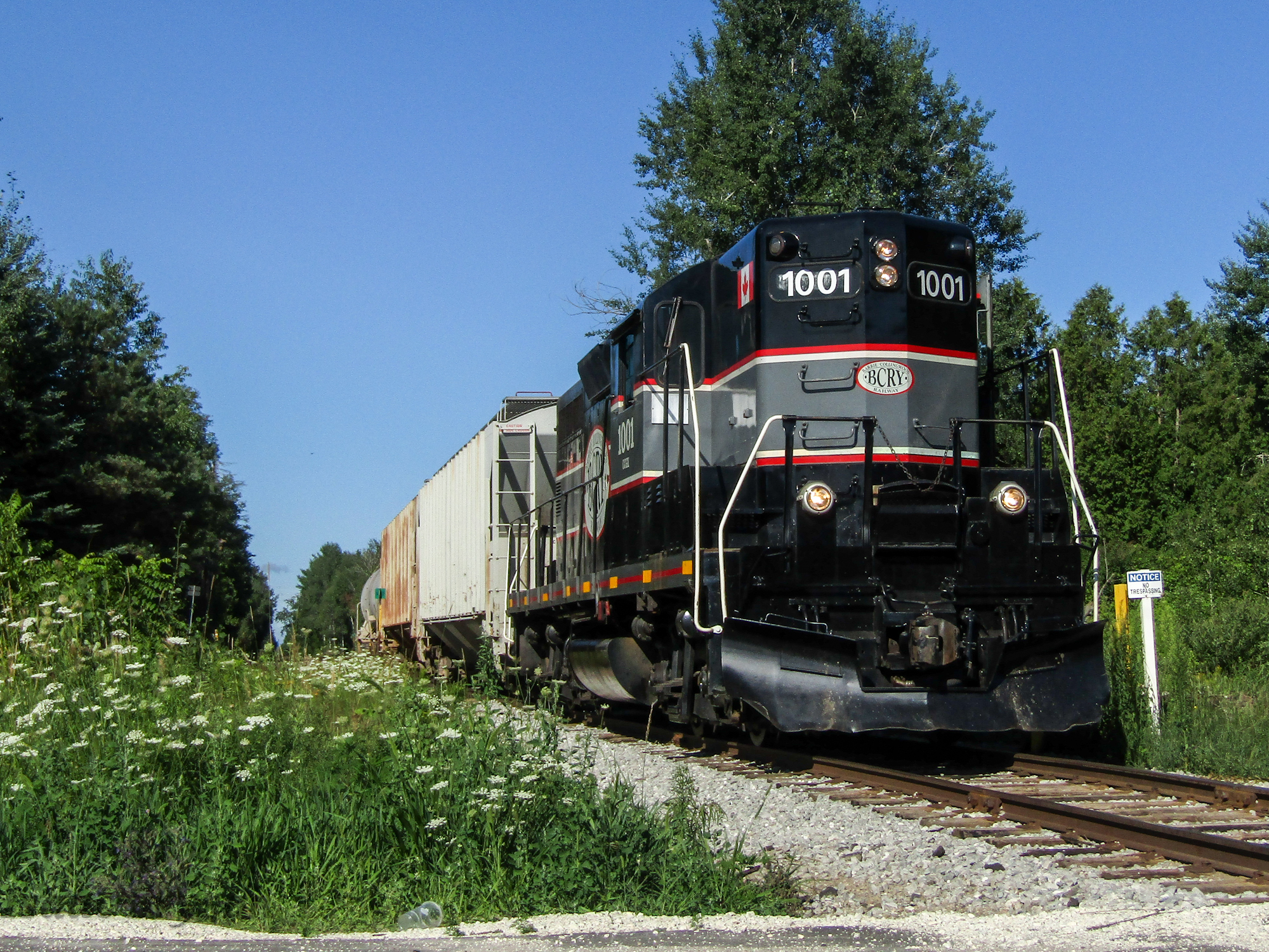 Railpictures.ca - Isaac Bryson Photo: BCRY 1001 passes the siding at ...