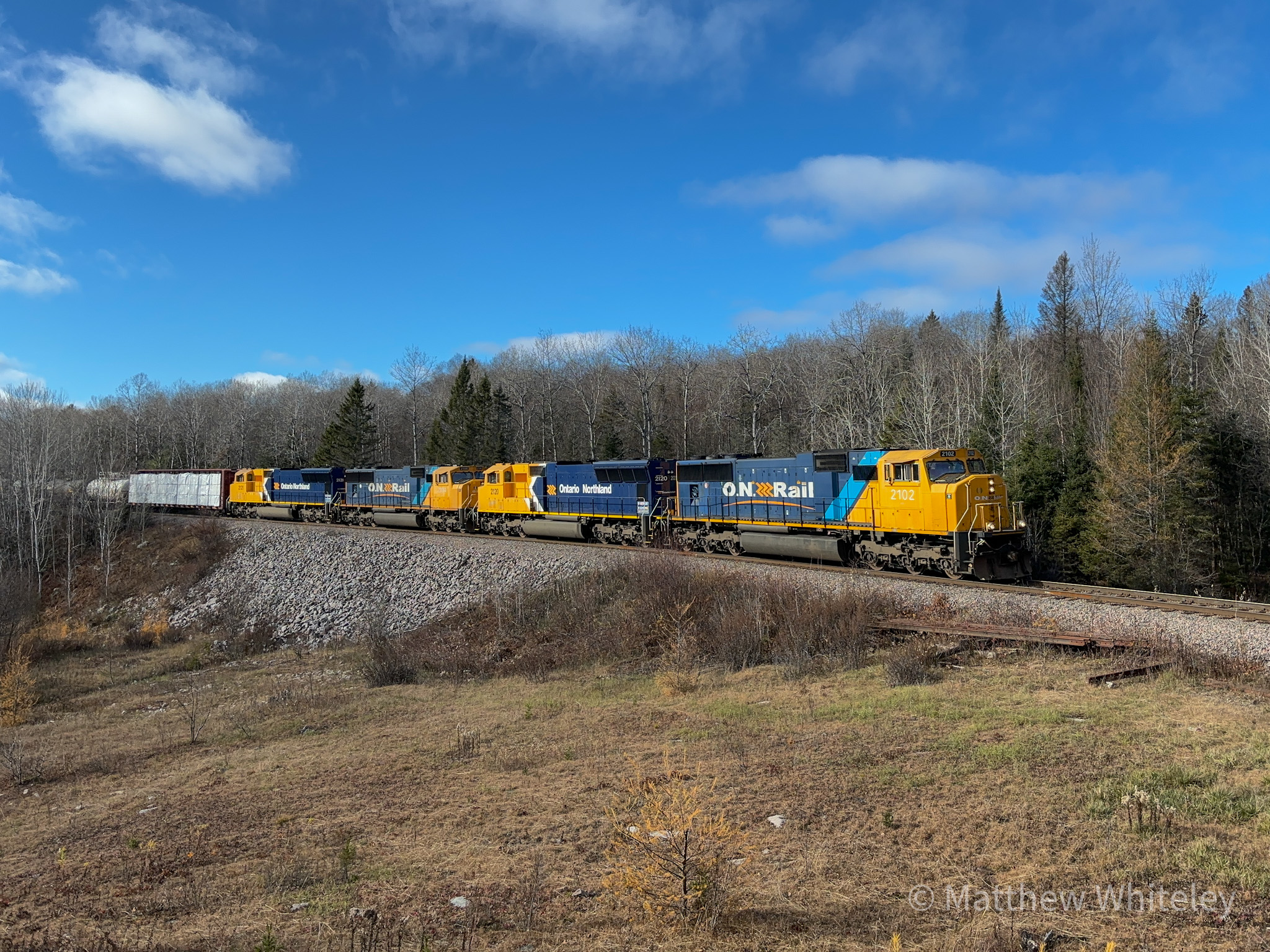 Railpictures.ca - Matthew Whiteley Photo: ONR Englehart-North Bay train ...